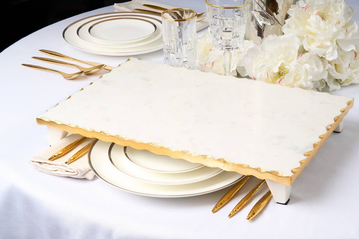 Godinger Marble Raised Challah Board - Judaica — La Belle Table